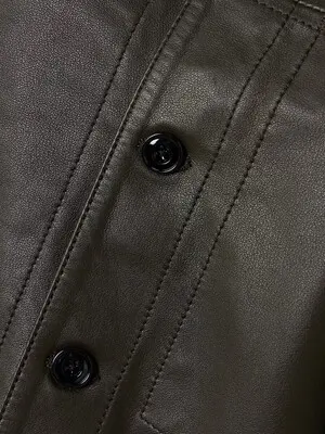 LEMAIRE Curved Sleeve Leather Jacket