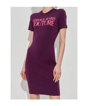 Versace Logo Print T-shirt Dress