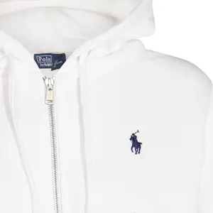 Polo Ralph Lauren Embroidered Logo Zip Hoodie - White