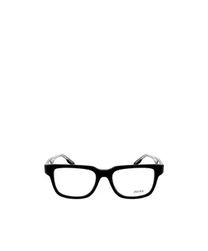 Zegna Rectangular Frame Eyeglasses - Black