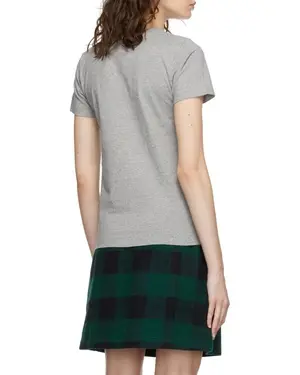 Maison Kitsuné Grey Fox Embroidery T-shirt - No