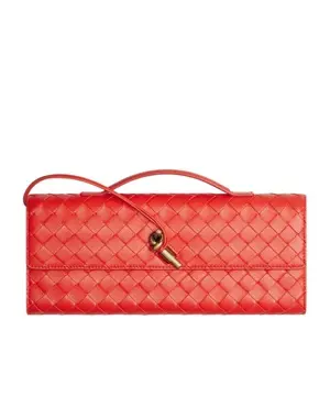 Bottega Veneta Andiamo Clutch With Flap And Braided Design