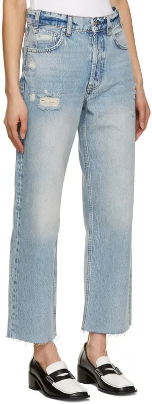 ANINE BING Logo High Waist Jeans