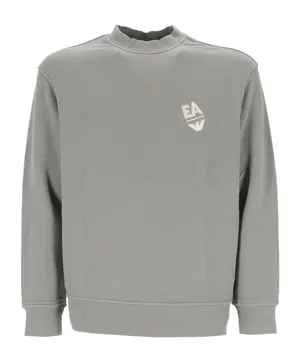 Emporio Armani Logo Embroidered Crewneck Sweatshirt - Gray