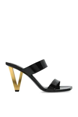 Versace Square-toe Slip-on Heeled Sandals