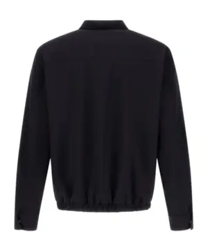 Herno Zip-up Coat With Shirt Collar And Welt Pockets