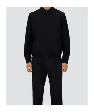 Herno Zip-up Coat With Shirt Collar And Welt Pockets