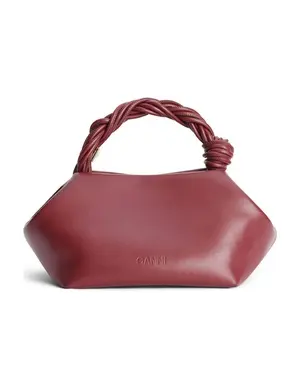 GANNI Bou Piccola Woven Handle Shoulder Bag - Red