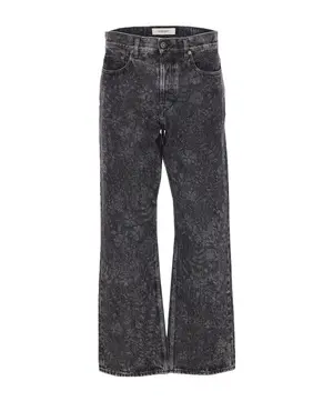 GOLDEN GOOSE Floral Jacquard Straight-leg Jeans - Black