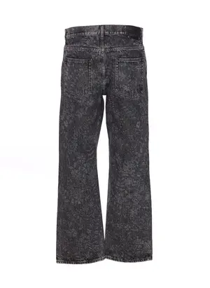 GOLDEN GOOSE Floral Jacquard Straight-leg Jeans - Black