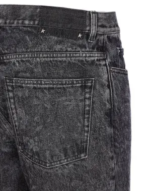 GOLDEN GOOSE Floral Jacquard Straight-leg Jeans - Black