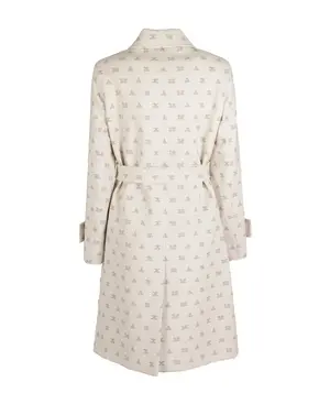 Max Mara Geometric Logo Print Belted Windbreaker