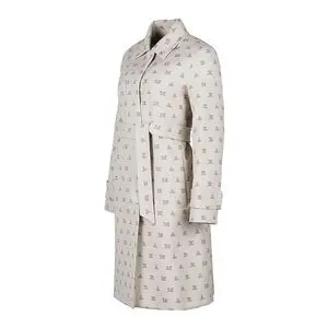 Max Mara Geometric Logo Print Belted Windbreaker