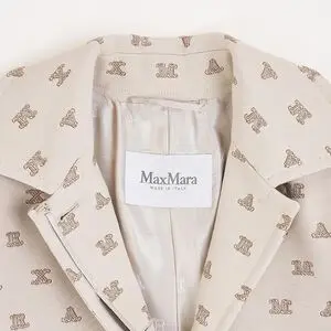 Max Mara Geometric Logo Print Belted Windbreaker