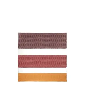 FERRAGAMO Gancini Colourblock Frayed-edge Scarf - Rust/bordeaux
