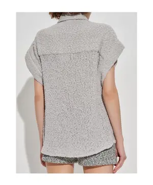 IRO PARIS Samyra Textured Button-fastening Shirt - Grey
