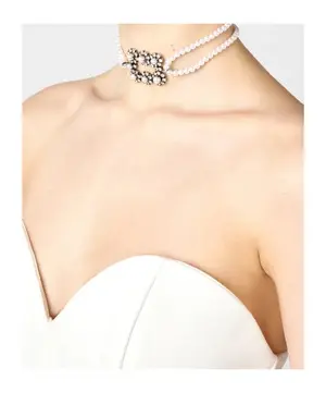 ROGER VIVIER Crystal And Pearl Choker