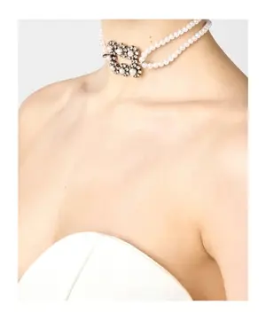 ROGER VIVIER Crystal And Pearl Choker