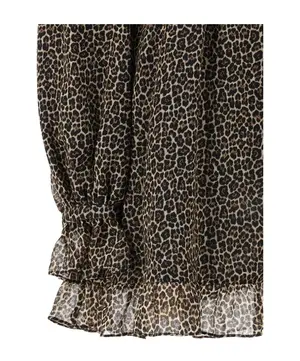 Saint Laurent Leopard Print Long-sleeved Dress - No