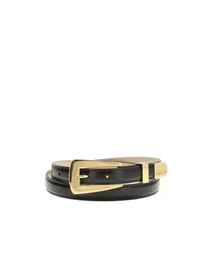 Khaite Lucca Logo Printed Buckle Belt - Black