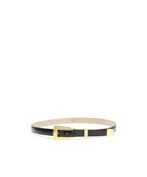 Khaite Lucca Logo Printed Buckle Belt - Black