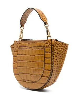 WANDLER Mini Hortensia Embossed Cross-body Bag - Brown