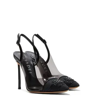 Casadei Blade Pvc Slingback Stiletto Pumps - Black