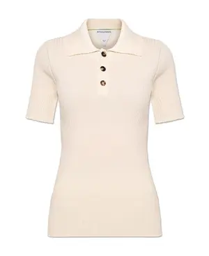 Bottega Veneta Ribbed Short Sleeve Polo Shirt