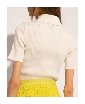Bottega Veneta Ribbed Short Sleeve Polo Shirt