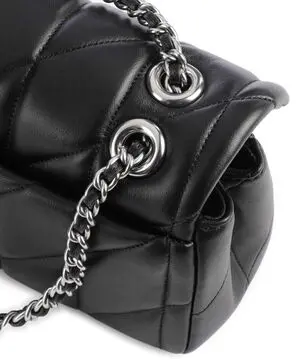 COACH Tabby 20 Logo Plaque Quilted Shoulder Bag - Black