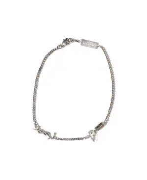 Saint Laurent Monogram Crystal Chain Bracelet - Gray