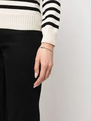 Saint Laurent Monogram Crystal Chain Bracelet - Gray