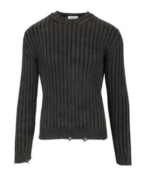 Off-White Distressed Arrow Rib Knit Jumper