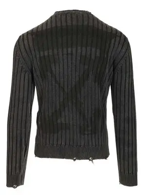Off-White Distressed Arrow Rib Knit Jumper