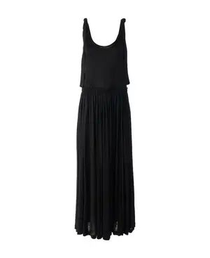 Chloé Sleeveless Maxi Dress With Knotted Straps And Pleated Skirt - Black