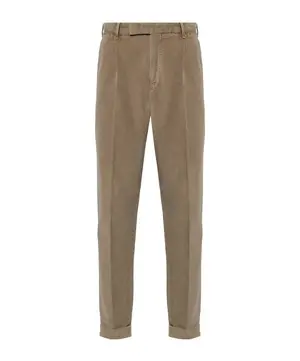 PT TORINO Pleated Corduroy Trousers - Brown