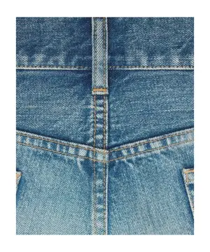 Celine Electric Sky Wash Denim Skate Shorts