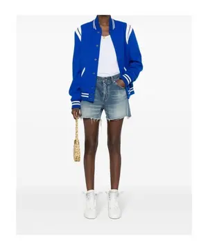Celine Electric Sky Wash Denim Skate Shorts