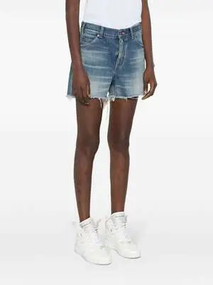 Celine Electric Sky Wash Denim Skate Shorts