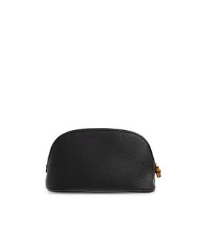 Gucci Logo Plaque Makeup Bag With Bamboo Handle