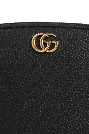 Gucci Logo Plaque Makeup Bag With Bamboo Handle