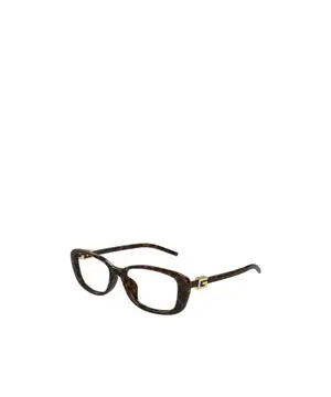 Gucci Cat Eye Eyeglasses With Tortoiseshell Effect - Havana