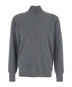 ROBERTO COLLINA Ribbed Half-zip Knitwear