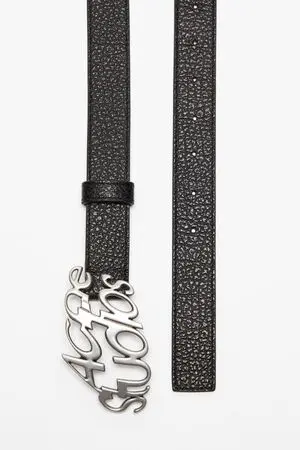 Acne Studios Logo Plaque Leather Belt