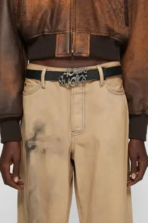 Acne Studios Logo Plaque Leather Belt