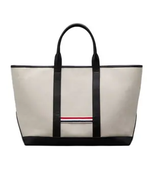 Thom Browne Medium Rwb Stripe Top Handle Bag - Black