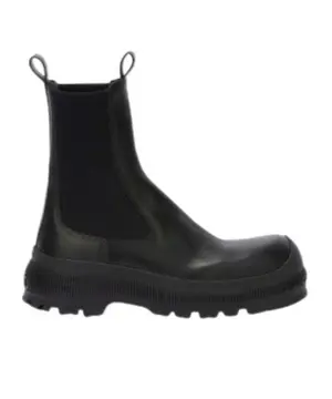 JIL SANDER Chelsea Boots With Elastic Sides And Lug Sole - Black