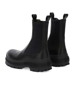 JIL SANDER Chelsea Boots With Elastic Sides And Lug Sole - Black