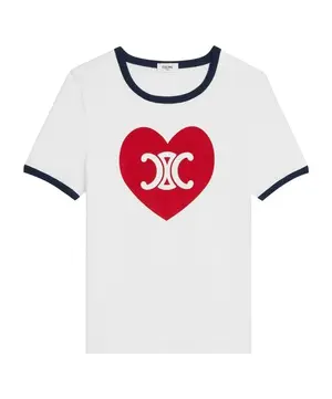 CELINE Celine Heart Triomphe Cotton Jersey T-Shirt