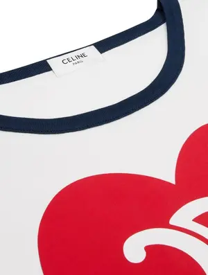 Celine Heart Triomphe Cotton Jersey T-shirt - White